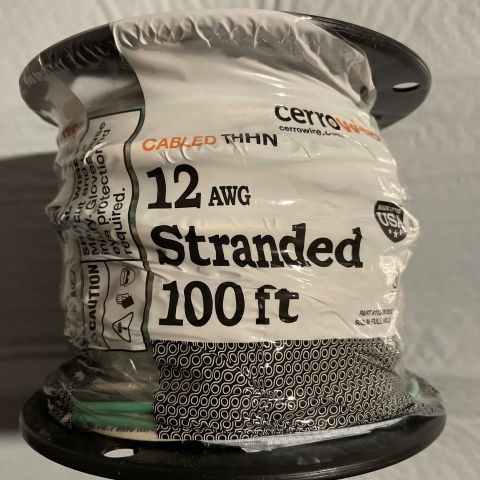 100 Ft Stranded 12 Awg Copper Thhn Wire (Black, White, And Green) | eBay