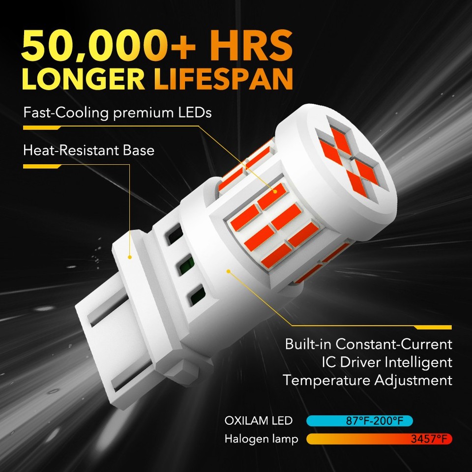 2/4/6X 3157 3156 Red Strobe Flashing LED Brake Stop Light Tail Light ...