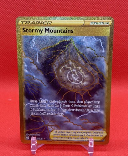 Pokemon TCG Stormy Mountains 232/203 Gold Secret Rare Trainer Evolving ...