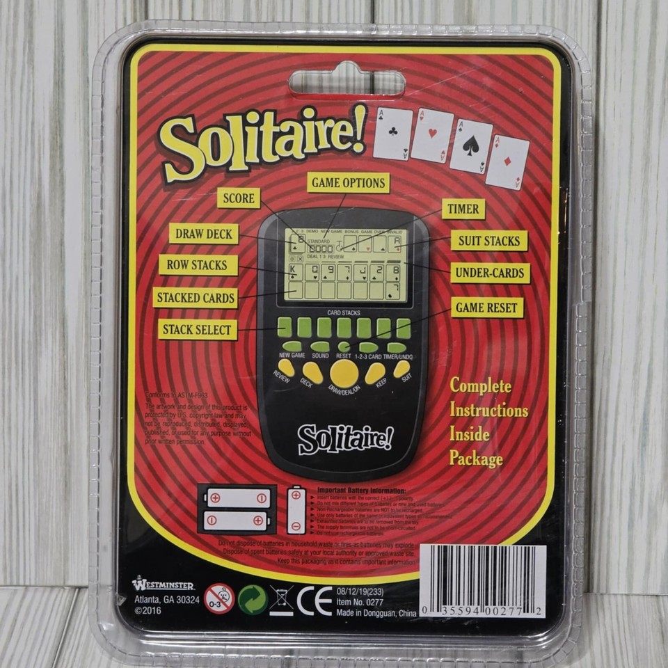 Westminster Pocket Arcade Solitaire Handheld Electronic Game New Sealed ...