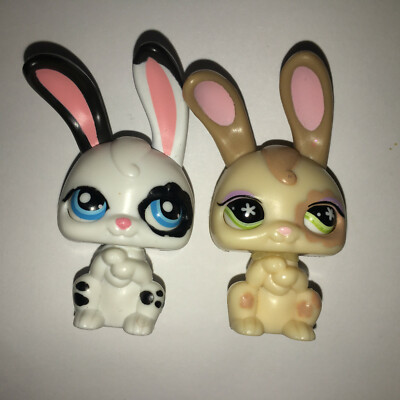 LITTLEST PET SHOP 2 MAGIC MOTION BUNNY RABBIT TAN & BLACK WHITE Loose ...