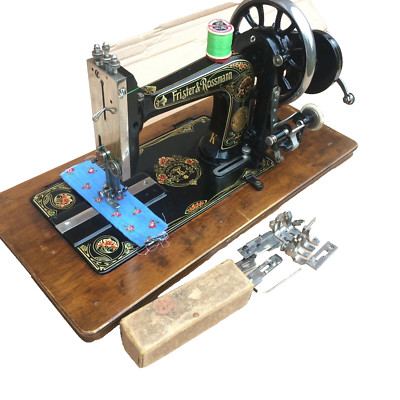 Beautiful Antique Frister & Rossman Handcrank Transverse Shuttle Sewing ...