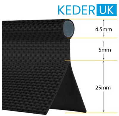 Awning Rail Piping 4.5mm x 300m Double flap PVC Keder Camping/Tent ...