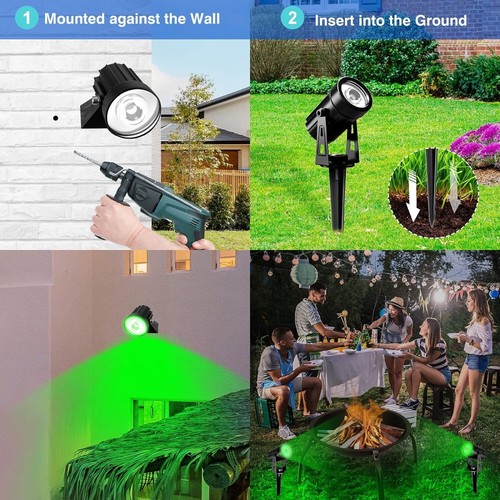 Green Solar LED Spot Light Garden Light Outdoor Yard Lamps Landscape ...