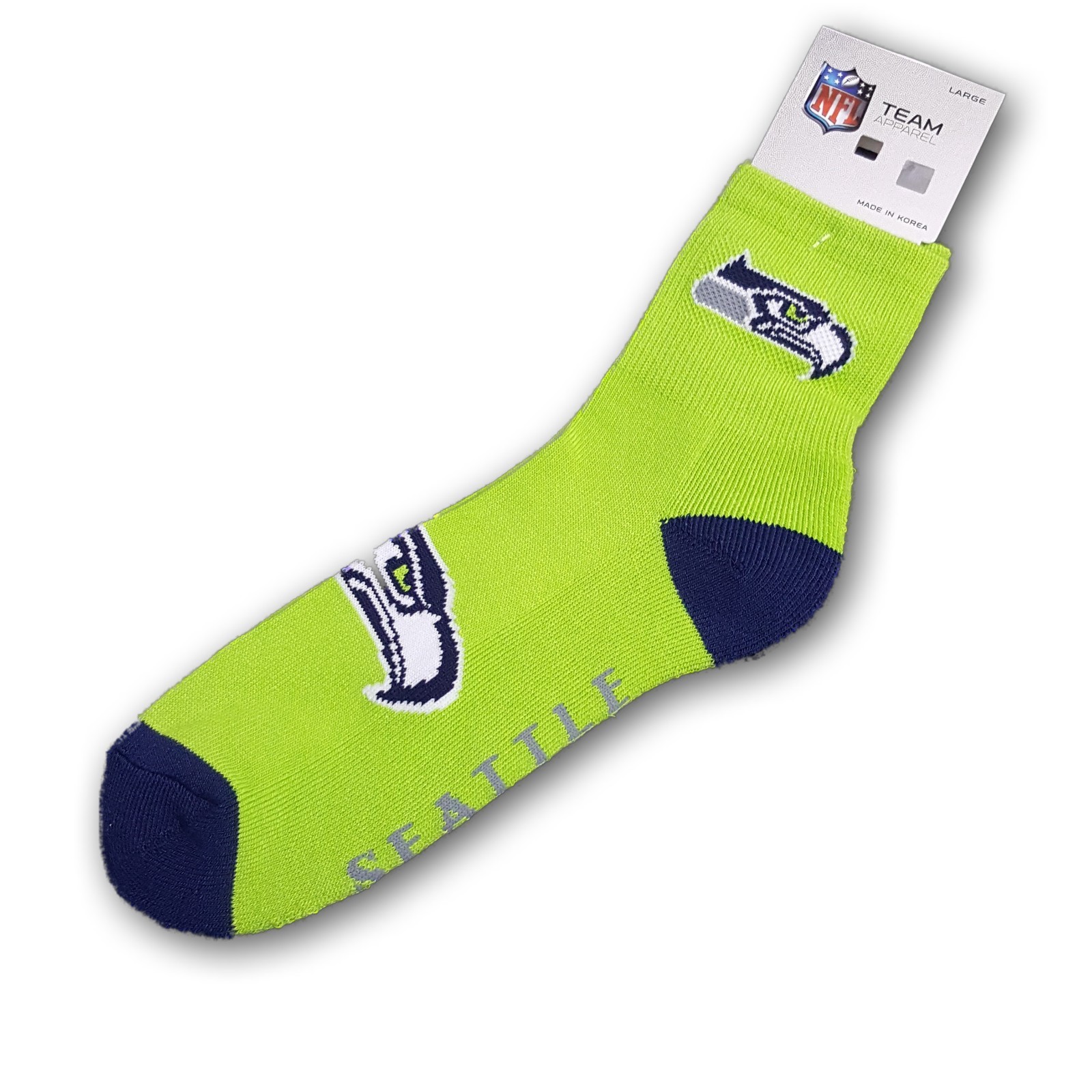 Seattle Seahawks NFL Green/Navy Blue Socks New With Tags Size Large | eBay