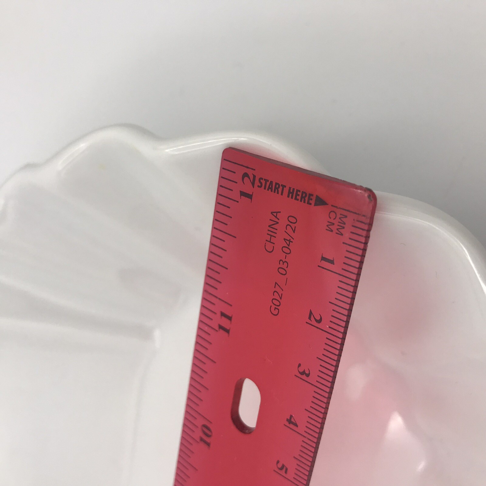 CreaTable Fine porcelain dish bowl white oval with fan Design 12” | eBay