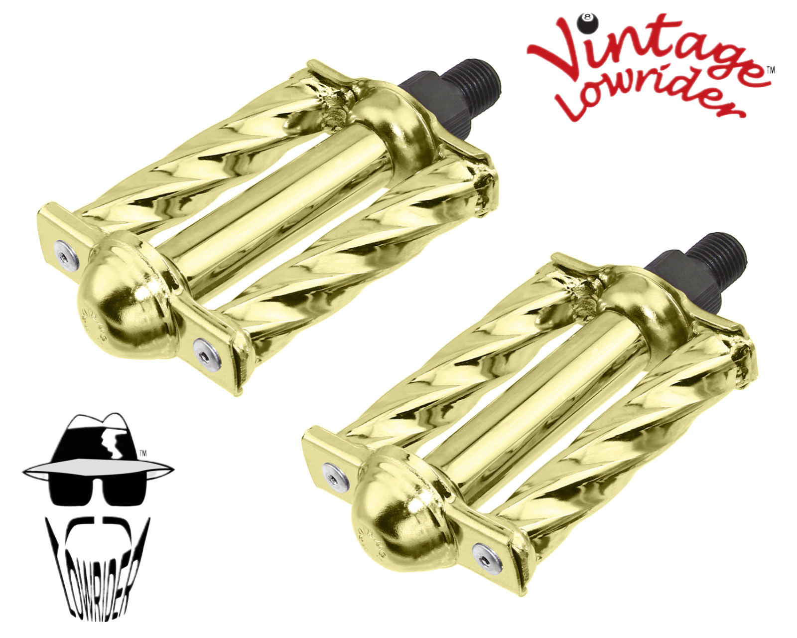 ORIGINAL F&R Vintage Lowrider Mini Square Twisted Bike Pedals" 1/2 ...