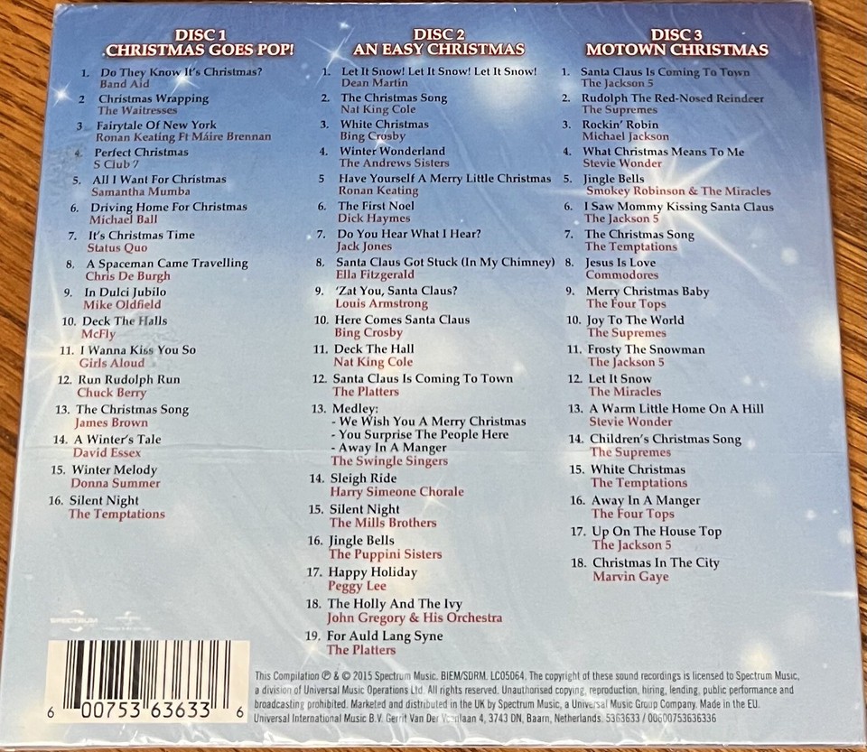 VARIOUS "ULTIMATE CHRISTMAS COLLECTION" BRAND NEW ORIGINAL 2015 UK 3CD ...