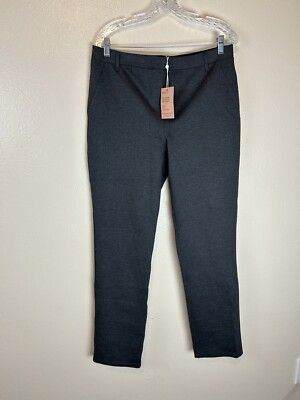 Quince L Ultra Stretch Ponte Knit Straight Leg Pants Gray Pull On ...