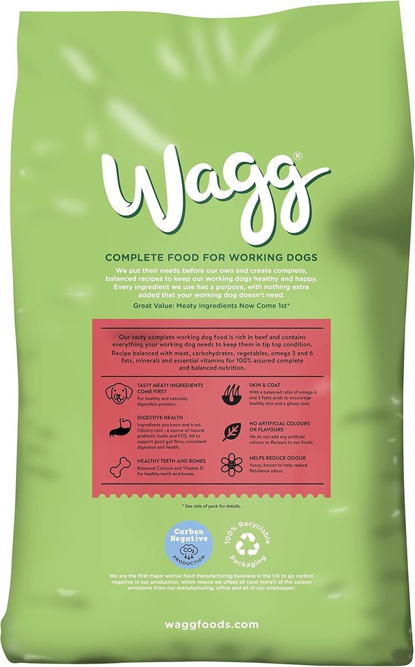 Wagg Active Goodness Complete Dry Adult Dog Food Beef & Veg 12kg - For ...