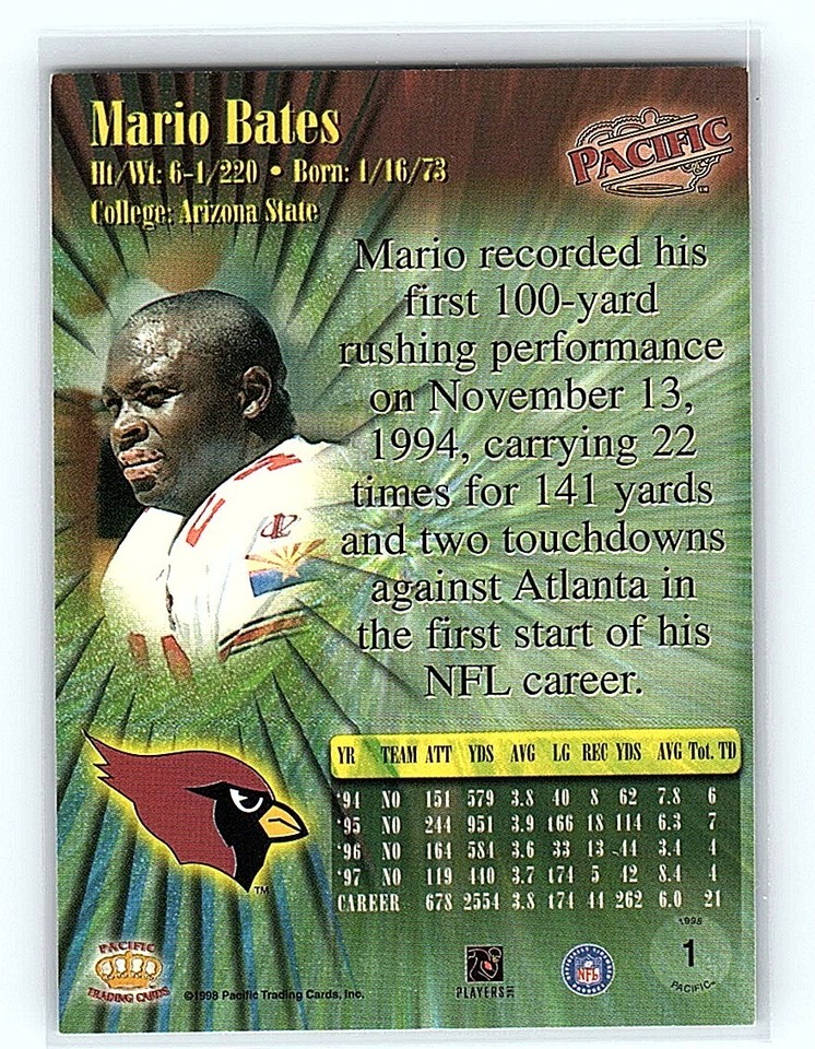 1998 Pacific Mario Bates New Orleans Saints #1 | eBay