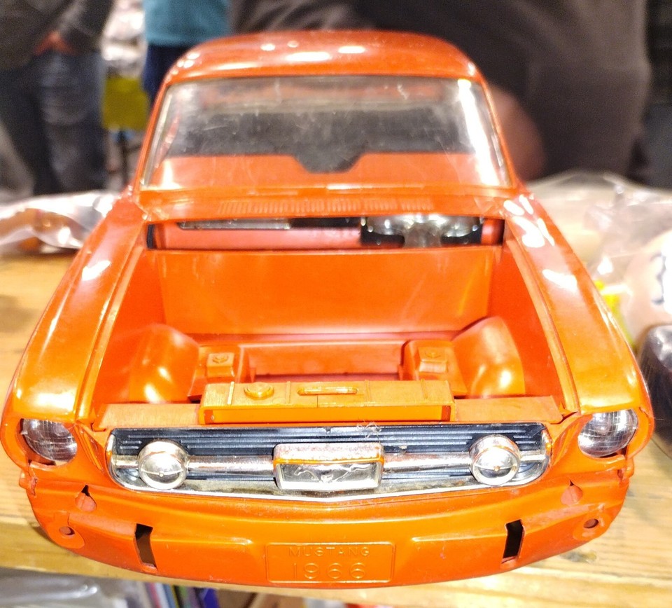 1966 Ford Mustang Wen Mac Battery Operated Model 14" Orange Plastic ...