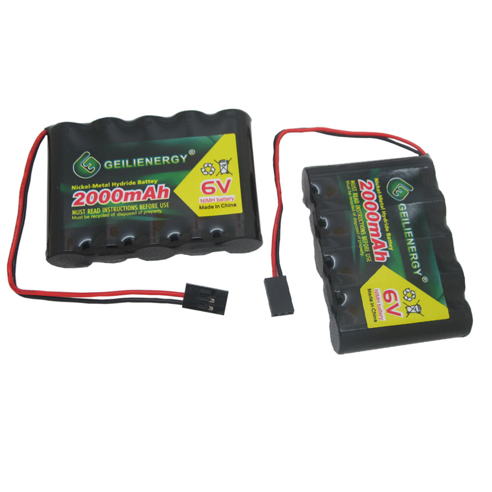 2pcs 6V 2000mAh Flat Receiver RX NiMH Batteries Pack with Hitec For RC ...