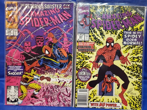 AMAZING SPIDER-MAN LOT of 2 #335 & #341 MARVEL ACTION / ADVENTURE COMIC ...