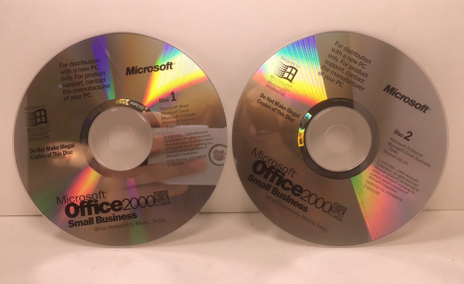 Microsoft Office 2000 Small Business Edition - 2 Discs Only | eBay