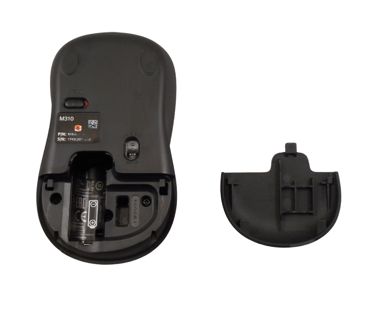 Logitech M310 Wireless 3 Button Mouse Dark Gray (Unifying Receiver Not ...