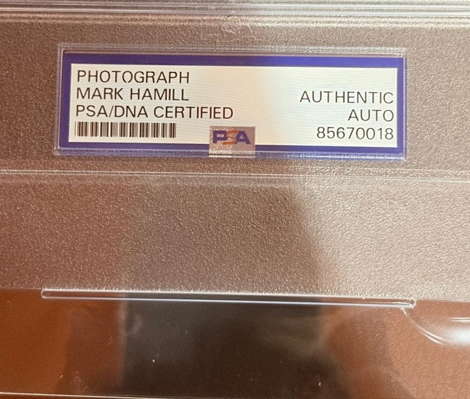 MARK HAMILL SIGNED PHOTOGRAPH ENCAPSULATED PSA LUKE SKYWALKER STAR WARS ...