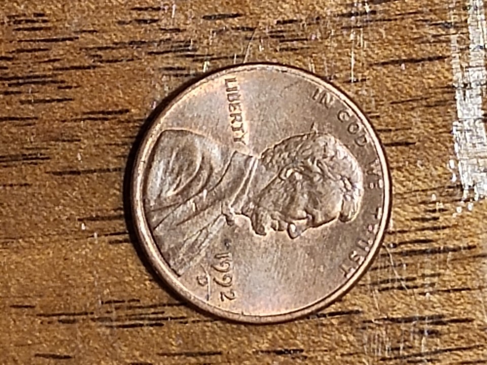 1992 D Close AM Lincoln Penny Genuine, [Close AM Variety Cent] Denver ...