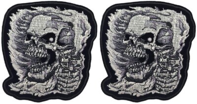 Assassin Skull Revolver Embroidered Patch | 2PC IRON ON OR SEW ON 4.0 ...