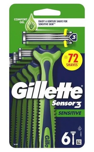 6 rasoirs Gillette Sensor 3 sensitive comfortgel aloe vera | eBay