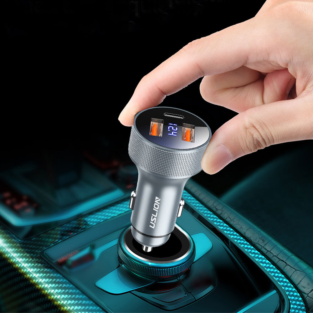 USB Car Charger QC 3.0 5A 80W TypeC PD Fast Charging Car Phone Charger ...