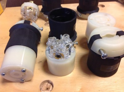 Hubbell - HBL2313 20 amp 125 vac Connector 2 pole 3 wire and HBL2311 ...