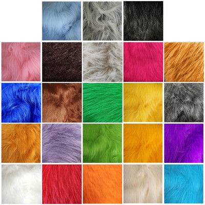 Luxury Long Haired Faux Fur Fabric multiple lengths and colours AC 356 ...