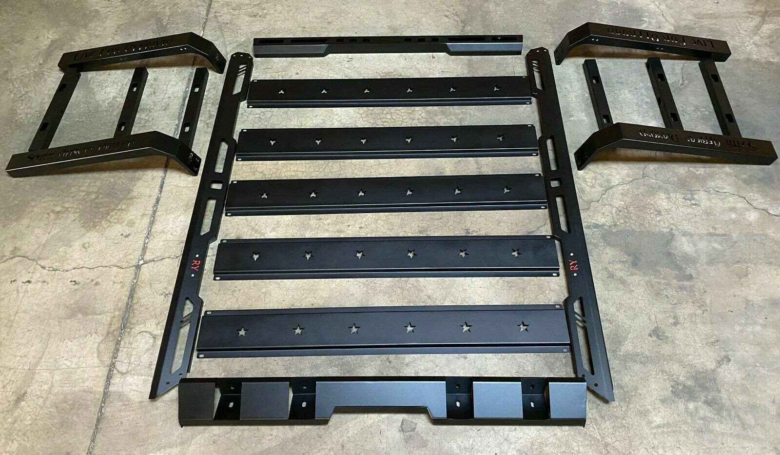 2018-2021 Jeep Wrangler JL 4 Drs Roof Rack + 2 Side Ladders | Carbon ...