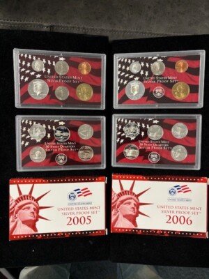 Pair 2005 & 2006 U.S. Silver Proof Sets in OGP -- GORGEOUS SILVER COINS ...