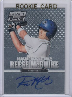 2013 PRIZM DRAFT REESE MCGUIRE BOSTON RED SOX ROOKIE ON CARD AUTOGRAPH ...