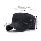 Washed Cotton Military Caps Cadet Army Hat Adjustable Flat Top Headgear ...