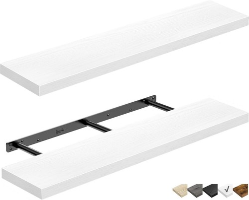 Bathroom Shelves 36 x 9 inch Floating Shelf for Wall, Set of 2, White ...