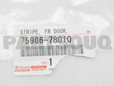 7598678010 Genuine Toyota TAPE, BLACK OUT, NO.2 LH 75986-78010 | eBay