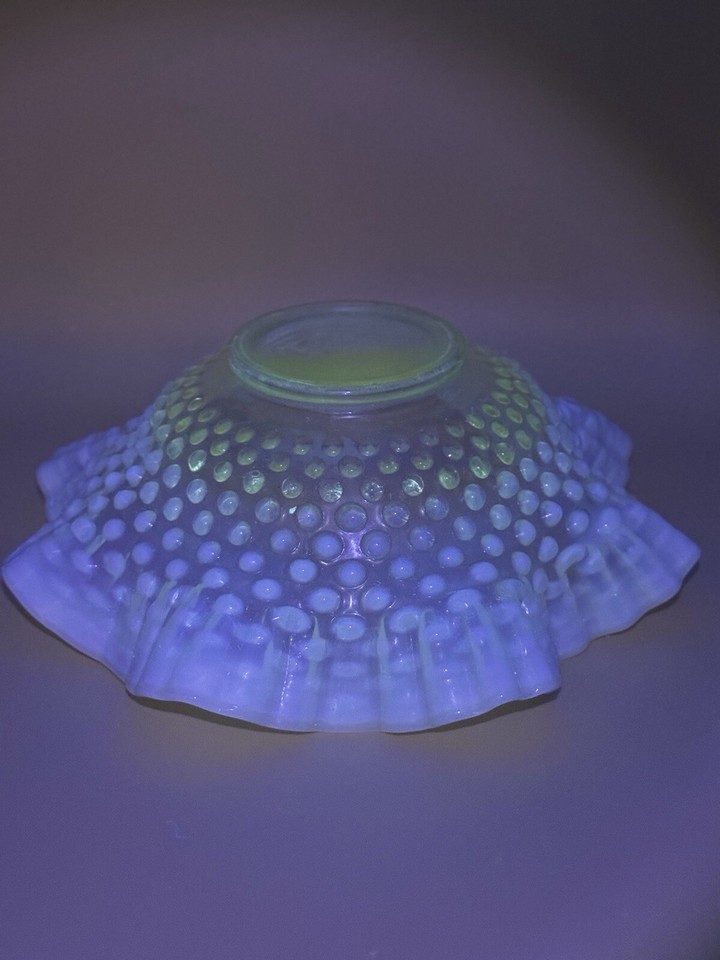 Vintage Fenton Moonstone Opalescent Hobnail Glass 9 Piece Set - Good ...