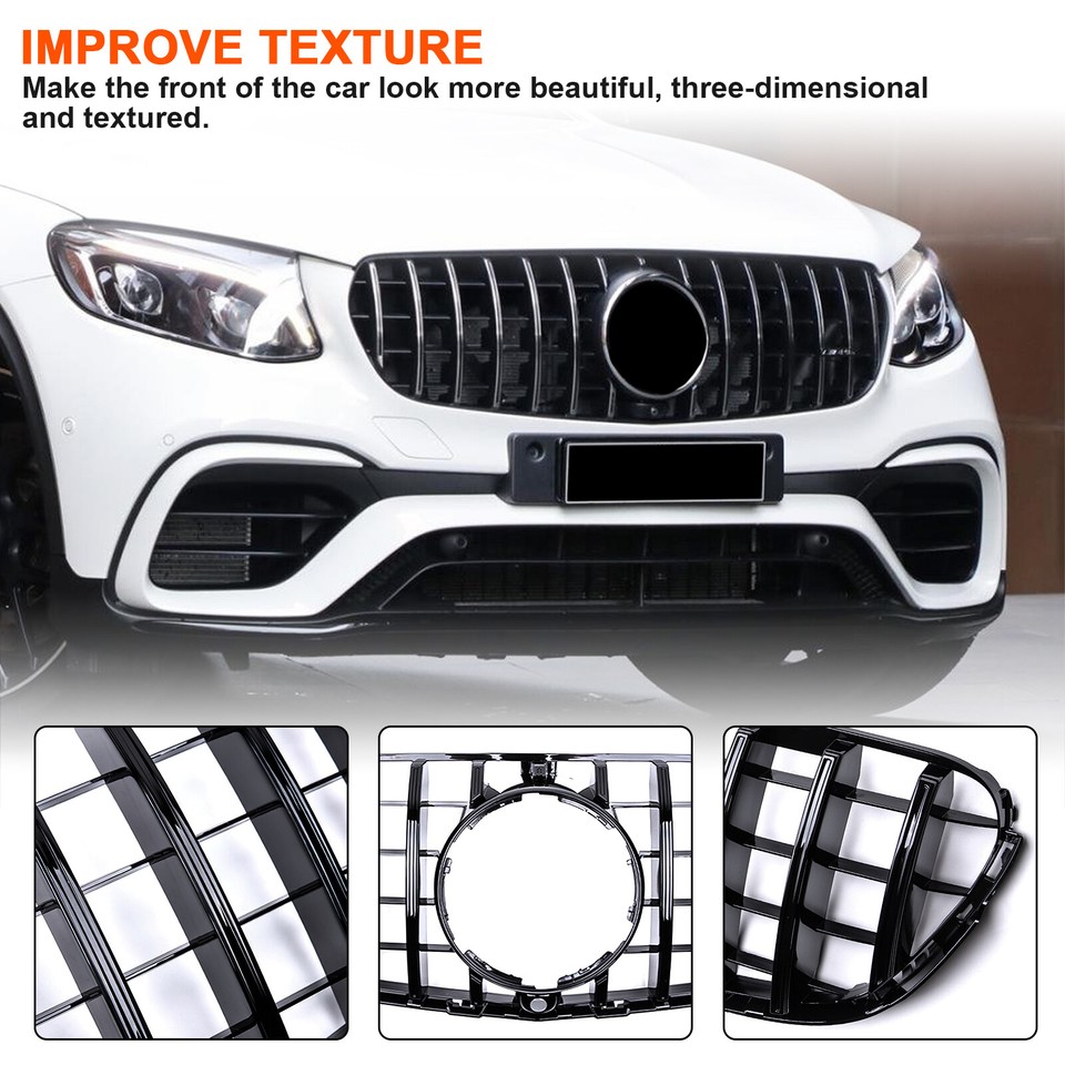 Front Grill Fit for Mercedes Benz W253/X253 GLC-Class 15-19 GTR Style ...