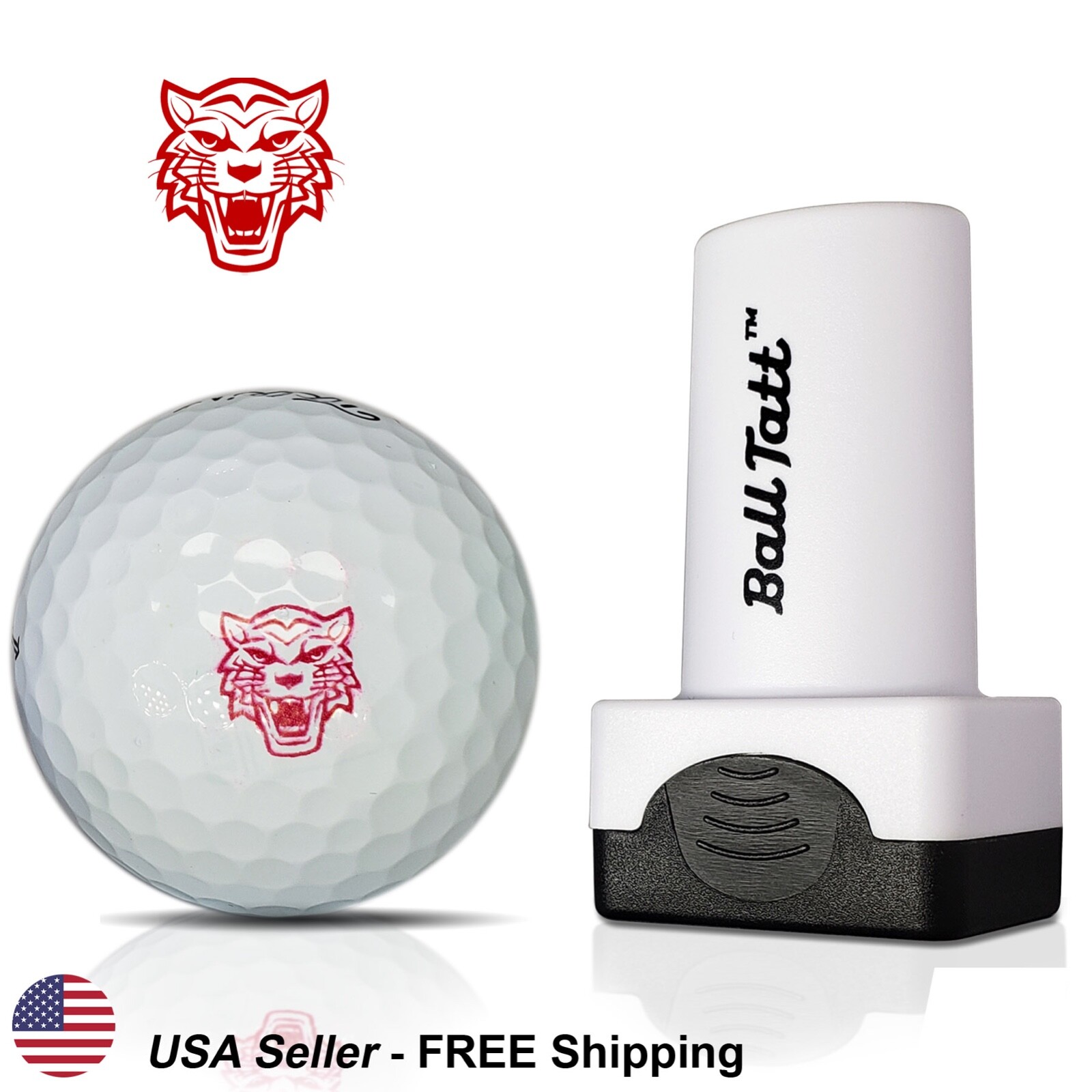 BALL TATT Tiger Golf Ball Stamper Marker Quick Dry Stamp Long Lasting ...