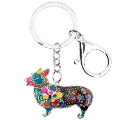 Enamel Alloy Welsh Corgi Dog Keychains Car Key Ring Pets Charms Gifts ...