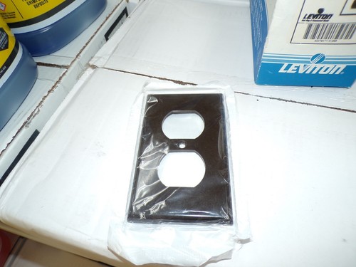 85003-LEVI LEVITON MFG CO WALLPLATE DPLX RECPT 1G PLT BR LOT OF 10 | eBay