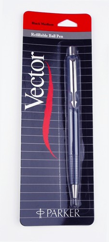 Vintage Parker Vector Ballpoint Pen Ribbed Grip Blue New In Pack From ...