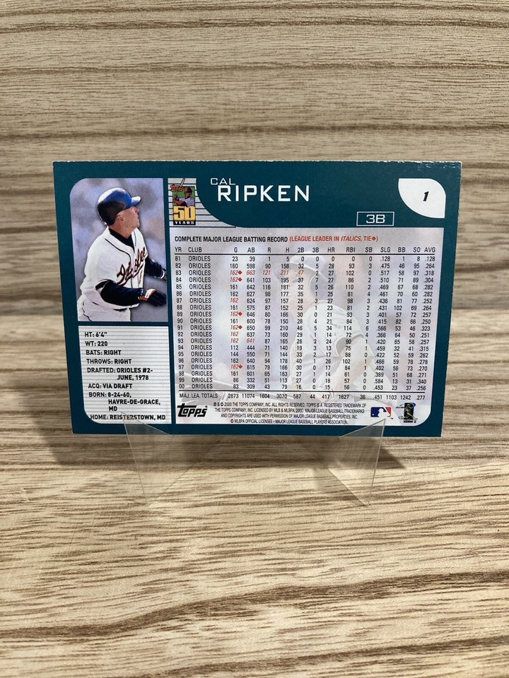GOLD STAMP HOME TEAM ADVANTAGE 2001 Topps Cal Ripken Jr. #1 HOF HTA 50 ...