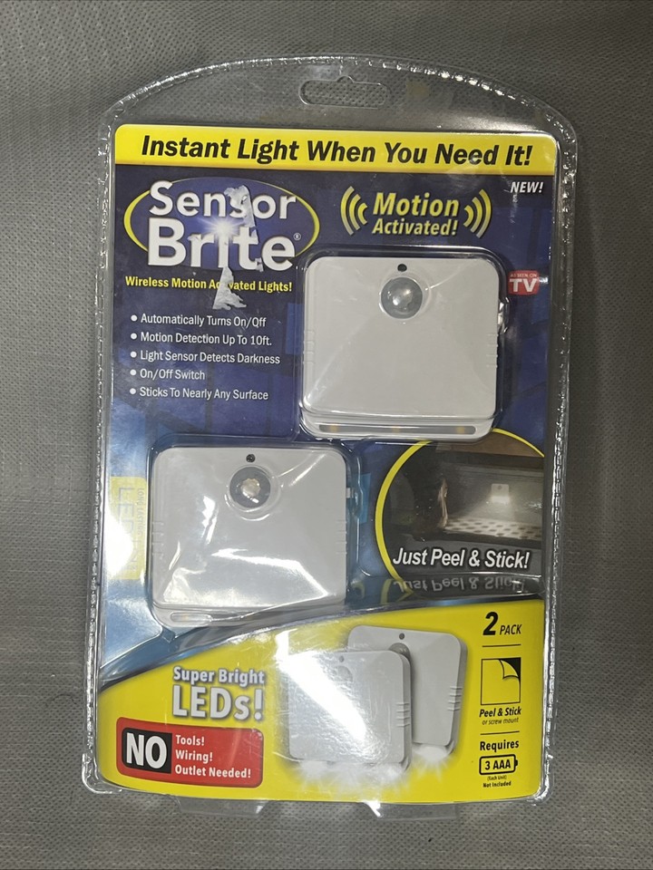 Sensor Brite Motion Activated Peel & Stick Led Lights 2 Pack, White | eBay