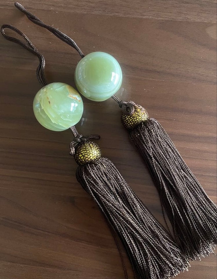 Onyx Wind Chin (Striped Agate Stone) Hanging Scroll Weight Top Grade ...