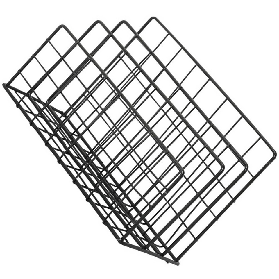 Metal Mail Organizer Desktop Storage Rack 3 Slot Book And Magazine ...