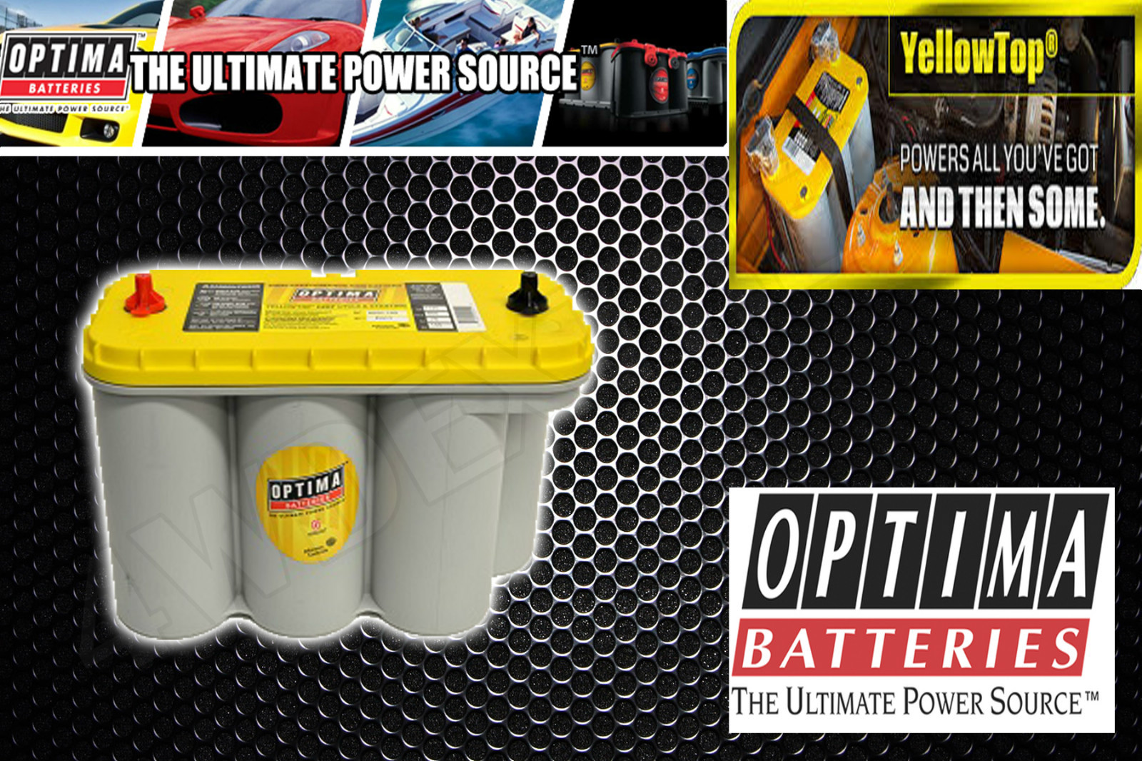 OPTIMA YELLOW TOP D31T BATTERY 12 VOLT AGM 900CCA DEEP CYCLE TRUCK ...