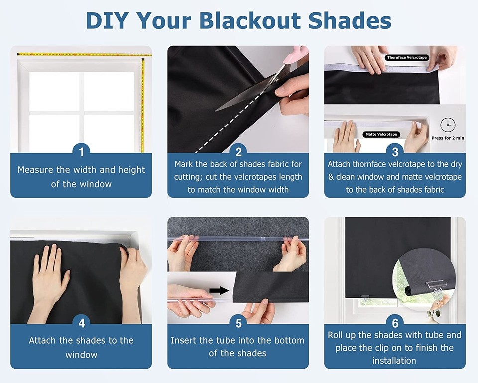 LazBlinds 100% Blackout Roller Shades Cordless Blinds Windows Thermal ...