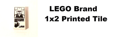 LEGO Cowboy Handprint Tile 1x2 WESTERN Printed Sign WANTED Sherriff ...