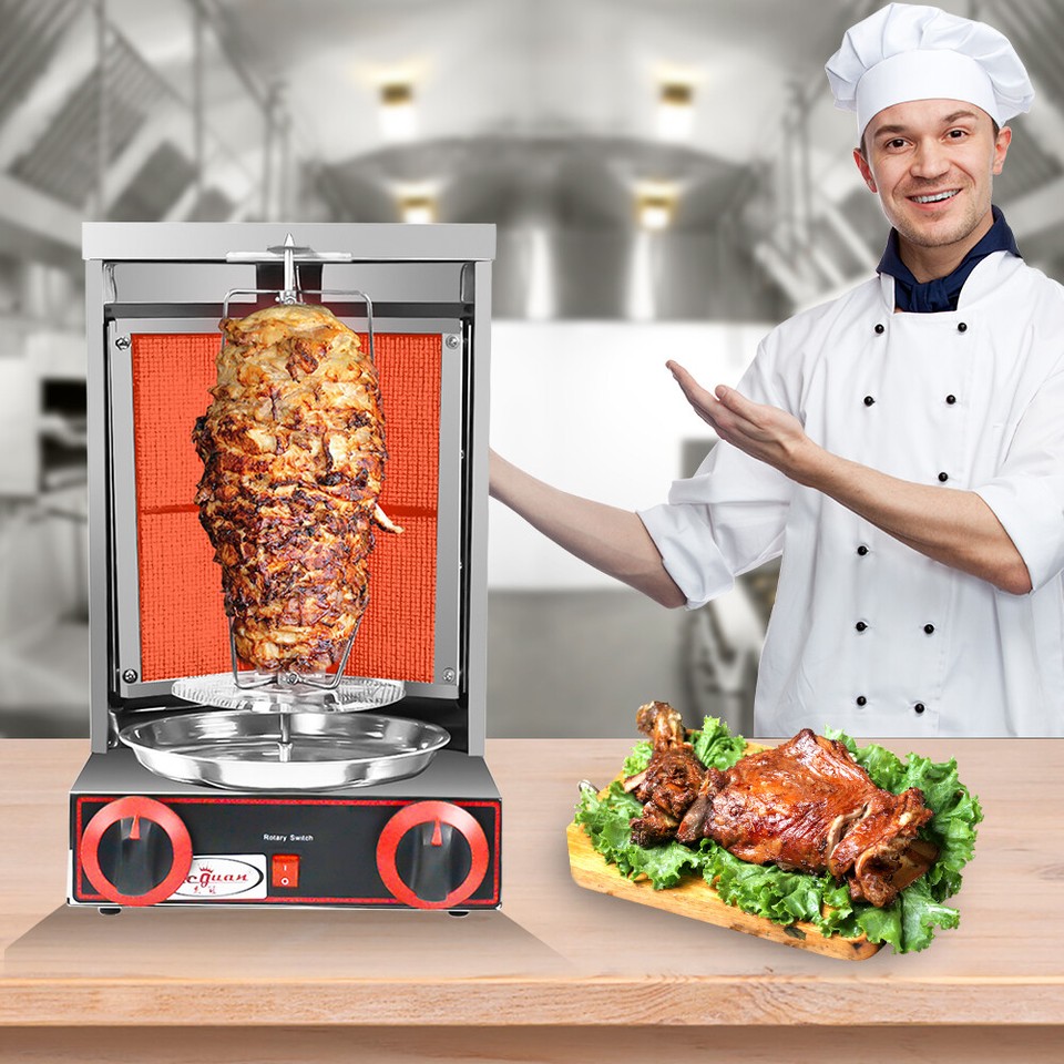 Gas Vertical Broiler Shawarma Machine Kebab Gyro Grill Machine Spinning ...