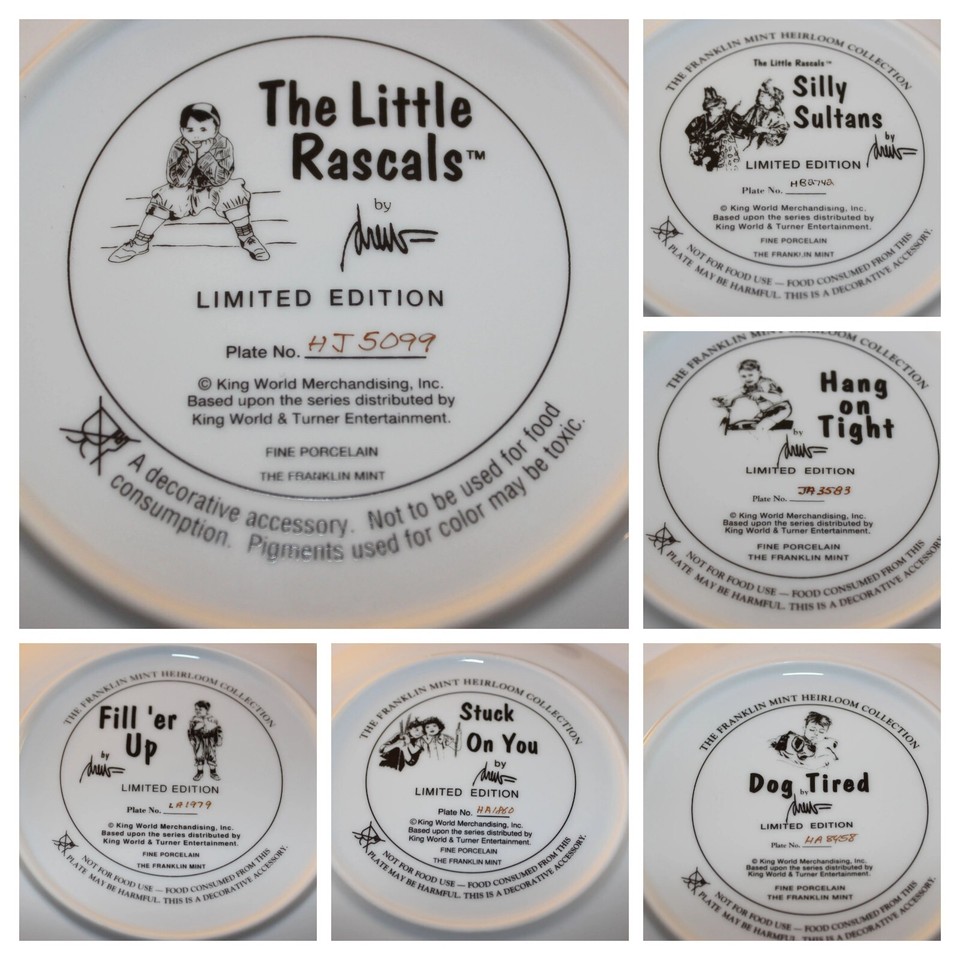 The Little Rascals Limited Edition Collector's Plates, Franklin Mint ...