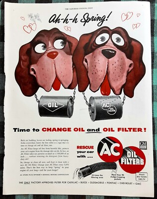 AC OIL FILTERS ADS FROM SATURDAY EVENING POST MAY 7, 1955 | eBay