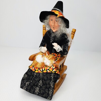 Byers Choice Witch In Rocking Chair With Cat No Spell Book 2008 ...